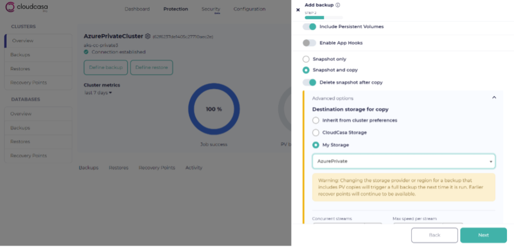 Kubernetes Backup Data Private With Azure Private Link